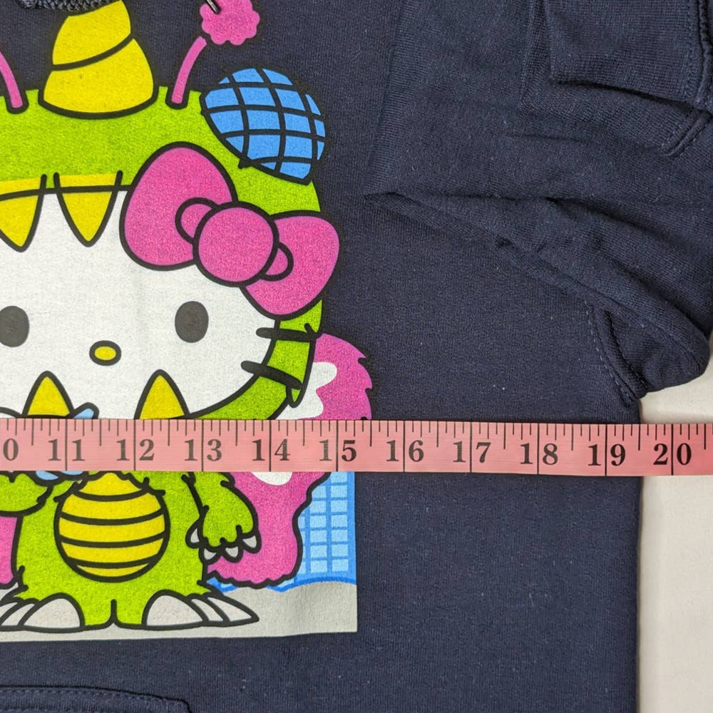 Hello Kitty Hoodie Godzilla Front And Sleeve Print Fl… - Gem